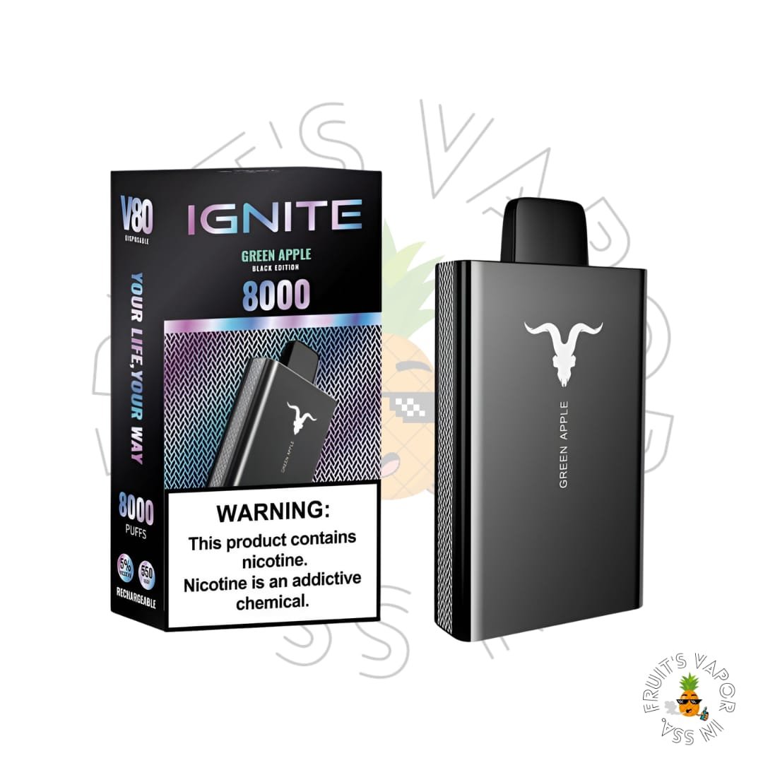 Ignite V80 – 8.000 Puffs Green Apple - Cigarros Eletrônicos em Salvador